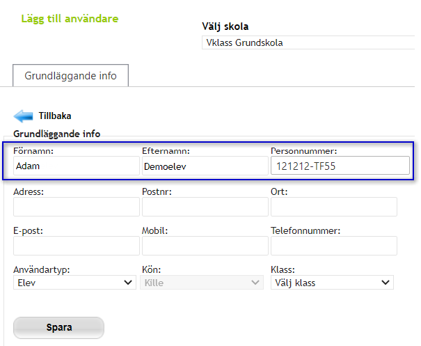 Fiktiva- och demo- konton – Vklass kunskapsbank