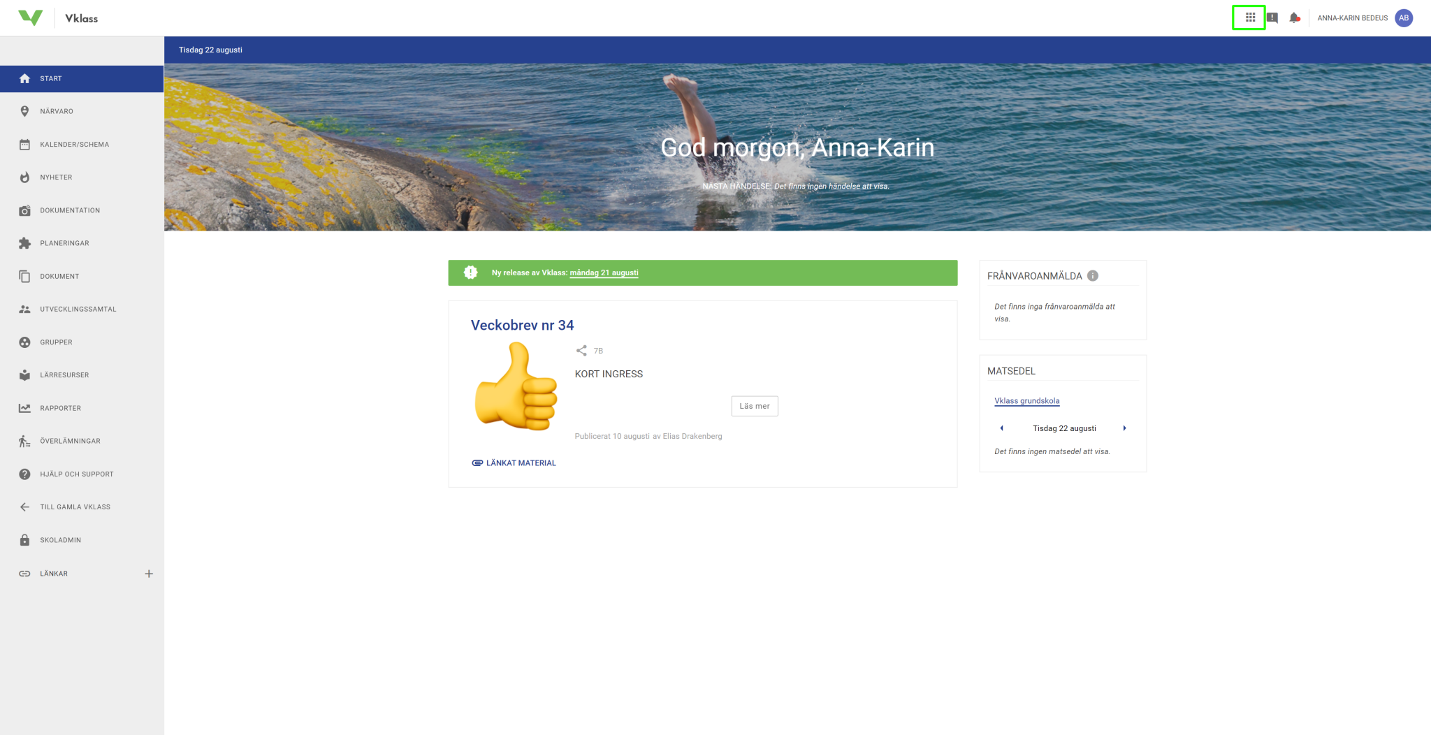 Vklass Nya Meddelandefunktion (Personal) – Vklass kunskapsbank