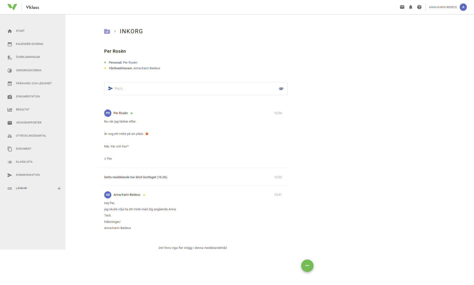 Vklass Nya Meddelandefunktion (Vårdnadshavare) – Vklass kunskapsbank