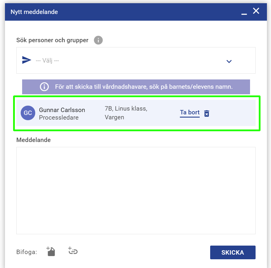 Vklass Nya Meddelandefunktion (Personal) – Vklass kunskapsbank