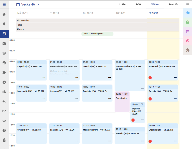 Schema och närvaroregistrering – Vklass kunskapsbank